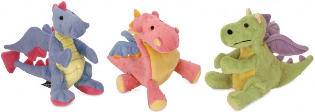 GoDog Dragons Chew Guard Squeaky Plush Dog Toy Large